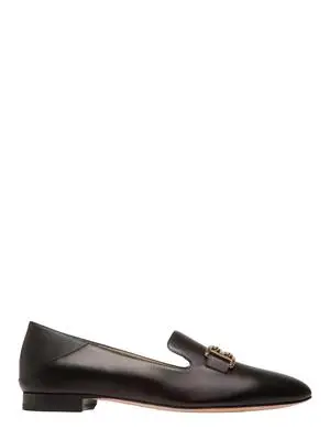 Bally Leather Buckle Loafers - Black