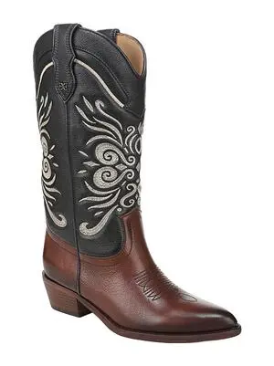 Sam Edelman Leather Cowboy Boots - Luxe Brown