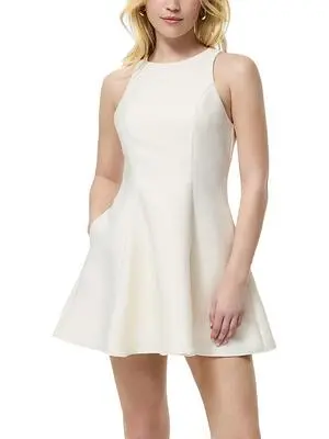 French Connection Structured Taffeta Dress - Porcelain Cream