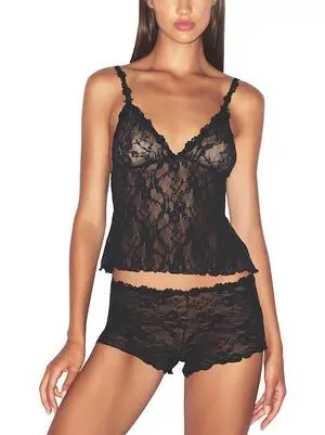 SKIMS Stretch Floral Lace Camisole Set - Soot