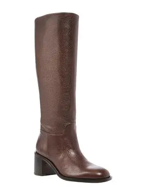STUART WEITZMAN Finn Leather Boots - Walnut Leather