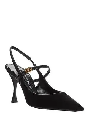 Dolce & Gabbana Suede And Leather Slingbacks - Black/black