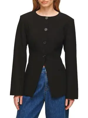 ALIGNE Daphne Collarless Jacket - Black