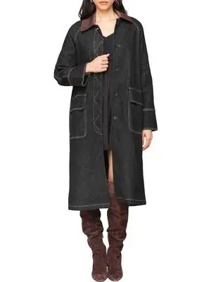 Avec Les Filles Dark Denim Coat - Rinse Chocolate