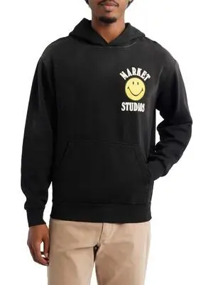 MARKET Smiley® Upside Down Lockup Hoodie Jet Black