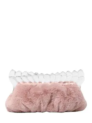 Alexis Bittar Ribbed Frame Evening Clutch Dusty Pink