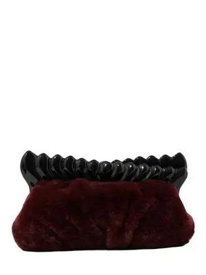 Alexis Bittar Ribbed Frame Evening Clutch Merlot