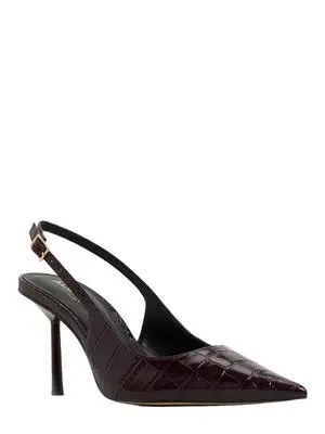Aldo Pointed Toe Slingback Pumps - Bordo