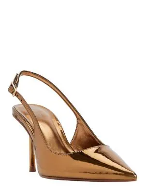 Aldo Pointed Toe Slingback Pumps - Bronze
