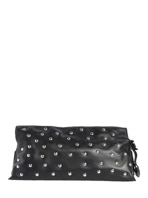 Sam Edelman Poppy Oversized Studded Leather Clutch Black