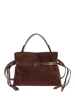 Sam Edelman Small Poppy Drawstring Leather Crossbody Bag - Dark Brown
