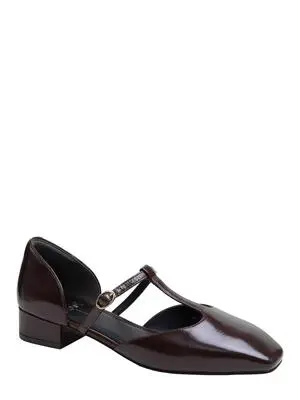 Linea Paolo Coralee Leather Mary Jane Pumps Chocolate