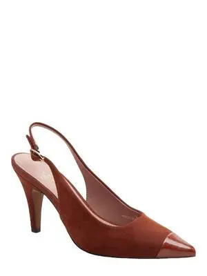 Linea Paolo Niyka Pointed Toe Slingback Pumps - Milk Chocolate