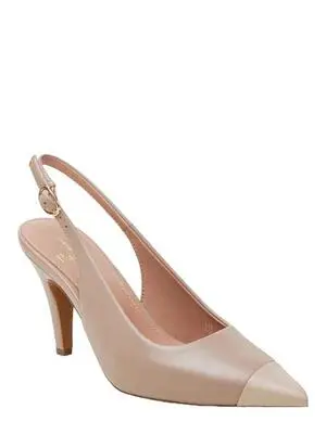 Linea Paolo Niyka Pointed Toe Slingback Pumps - Putty