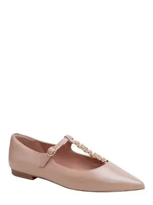 Linea Paolo Corinne Pointed-toe T-strap Flats - Blush