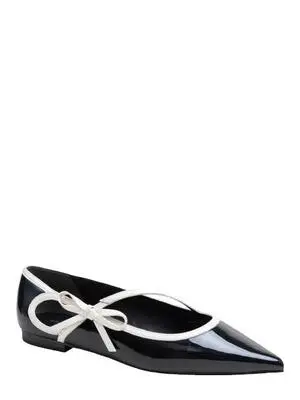 Linea Paolo Nuri Bow Pointed-toe Flat - Black/ivory
