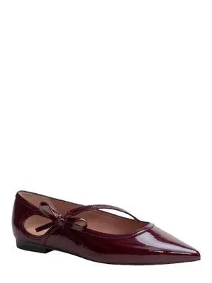 Linea Paolo Nuri Bow Pointed-toe Flat - Dark Cherry