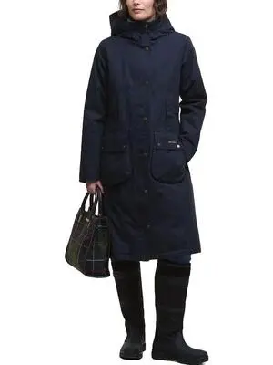 Barbour Bamburgh Hooded Waterproof Jacket Deep Navy/black Watch