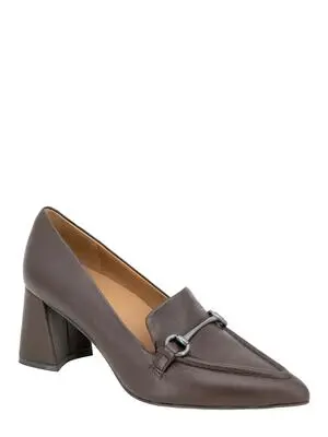 Gentle Souls Pointed Toe Bit Loafer Pumps - Chocolate Leather