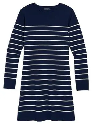 Vineyard Vines Stripe Long Sleeve Sweater Dress - Nautical Navy