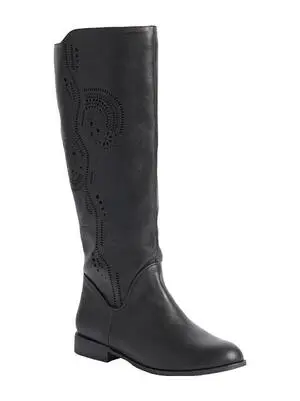 COMFORTVIEW Lili Tall Wide Calf Boots Black