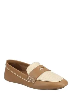 BIRDIES The Vesper Driver Loafers - Cappuccino Leather Raffia