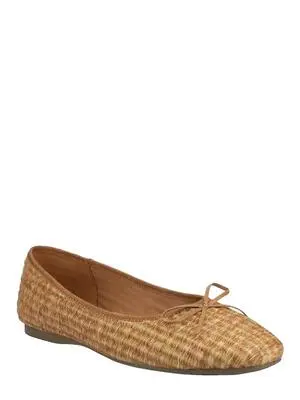 BIRDIES The Songbird Raffia Flat - Tan Raffia
