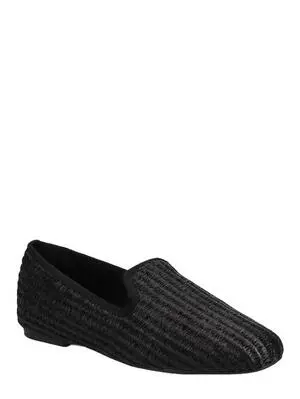 BIRDIES The Starling Raffia Loafer - Black Raffia