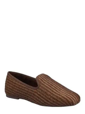 BIRDIES The Starling Raffia Loafer - Mahogany Raffia