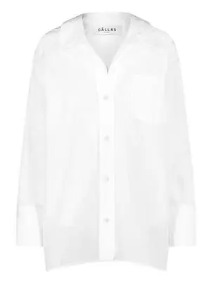 CALLAS MILANO Petra Cotton Poplin Oversized Shirt - White
