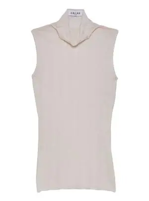 CALLAS MILANO Romy Sleeveless Turtleneck In Merino Wool Rib - Ivory