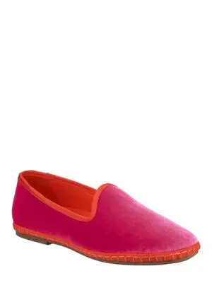 BIRDIES Birdies The Heron Velvet Loafers Heron Hot Pink Velvet