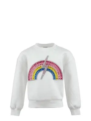 LOLA + THE BOYS Rainbow Flash Sweatshirt - White
