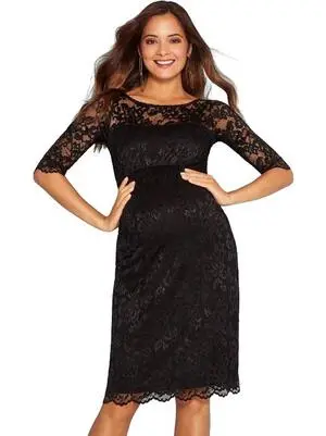 TIFFANY ROSE MATERNITY Amelia Maternity Lace Dress - Black