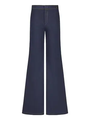 CALLAS MILANO Jane Cotton Stretch Flare Trousers - Blue