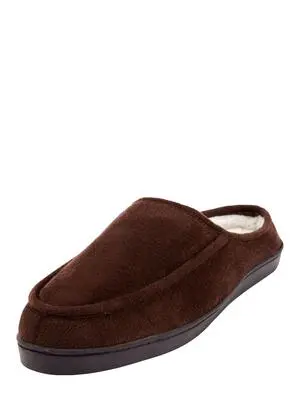 KINGSIZE Microsuede Clog Slippers With Padded Footbed - Brown