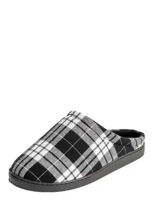 KINGSIZE Fleece Clog Slippers - Heather Grey Plaid