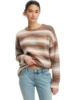 COTTON ON Luxe Crew Neck Sweater Cinnamon Stripe