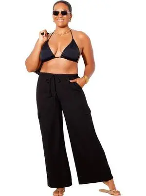 SWIMSUITS FOR ALL Gauze Cargo Pant Black