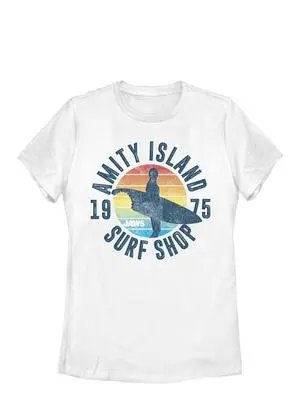 JAWS Retro Amity Island Surf Shop Graphic T-shirt - White