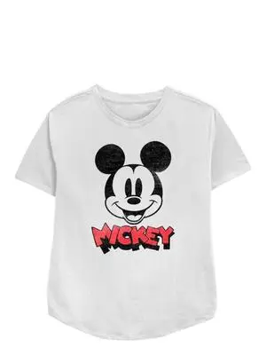 MICKEY & FRIENDS Mickey Mouse Retro Headshot Graphic T-shirt - White