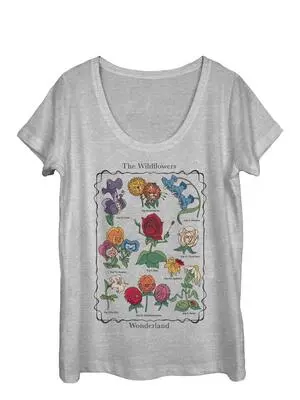 ALICE IN WONDERLAND Wildflowers Graphic T-shirt - Athletic Heather