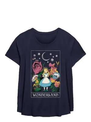 ALICE IN WONDERLAND Graphic T-shirt - Navy Blue