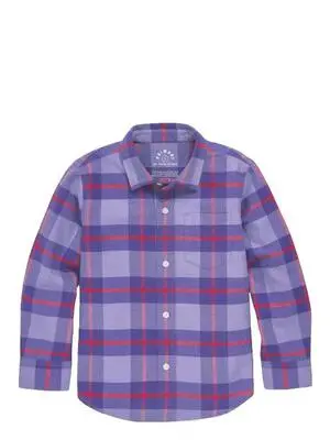 PRIMARY Long Sleeve Plaid Flannel Shirt - Iris Lollipop Plaid