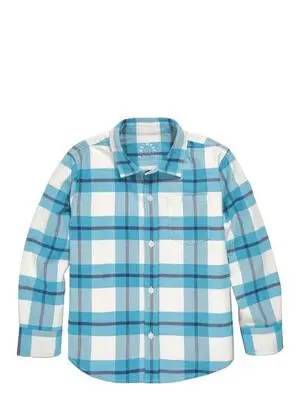 PRIMARY Long Sleeve Plaid Flannel Shirt - Ivory Storm Plaid