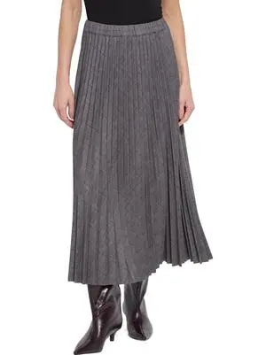 Lyssé Pierra Pleated Ponte Midi Skirt - London Glen Plaid