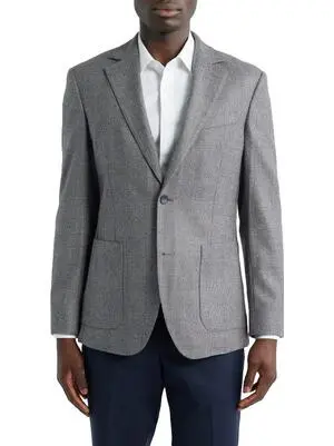 Nordstrom Duke Plaid Merino Wool Sport Coat - Black- White Duke Plaid