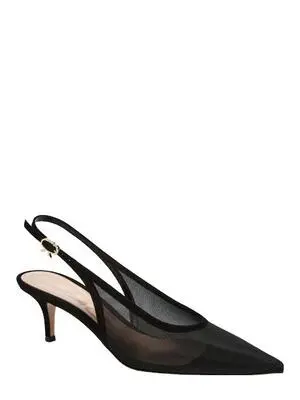 GIANVITO ROSSI Pointed Toe Slingback Pumps - Black