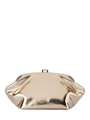 OLGA BERG Tally Metallic Faux Leather Frame Clutch - Gold