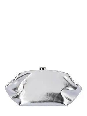 OLGA BERG Tally Metallic Faux Leather Frame Clutch
